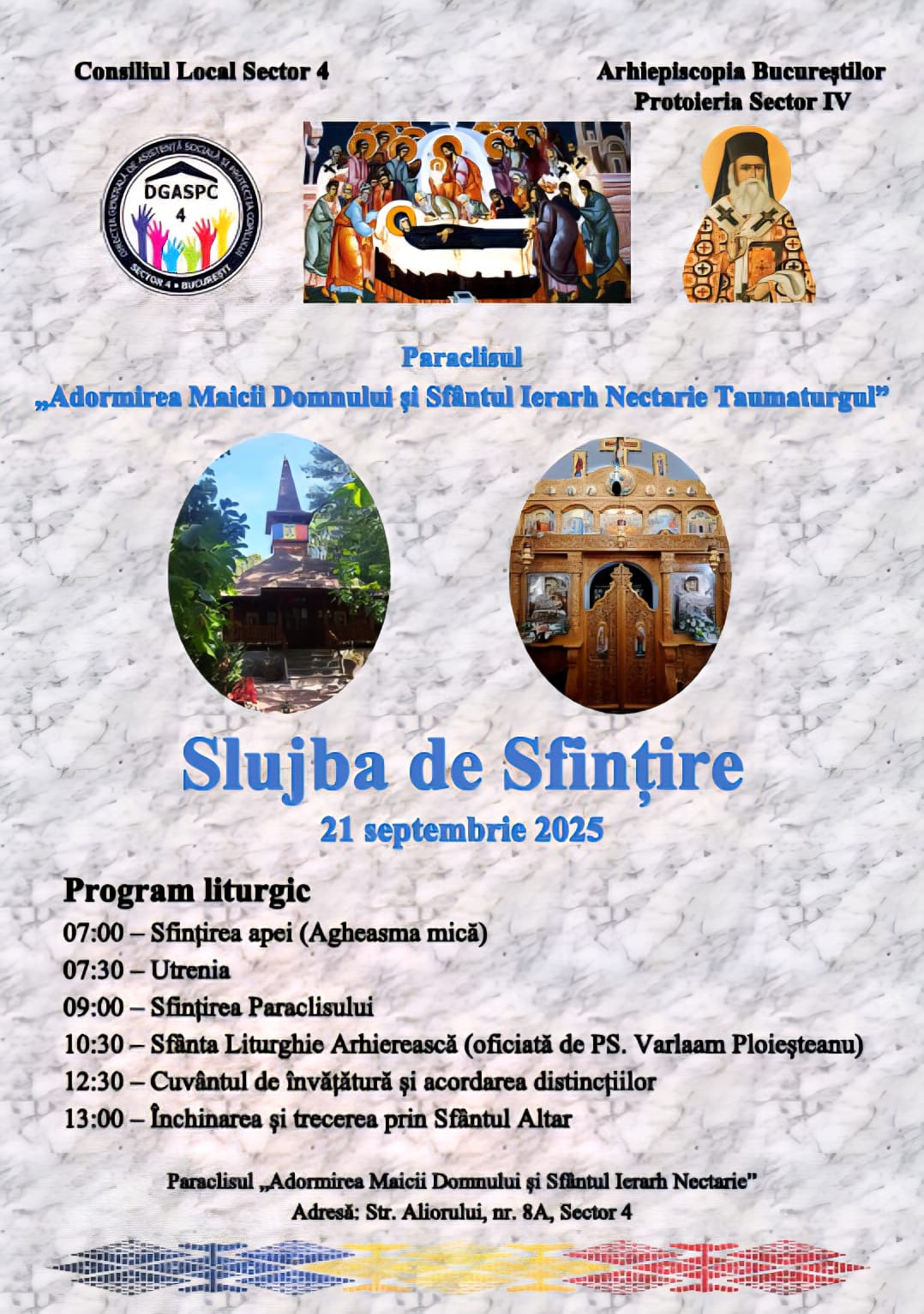 Slujba de târnosire - Directia Generală de Asistență Socială și ...